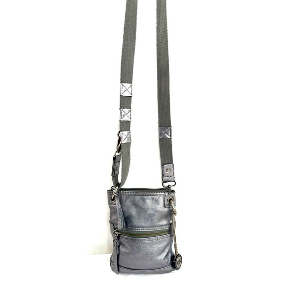 The Sak | Bags | The Sak Dark Gray Silver Metallic Leather Mini ...